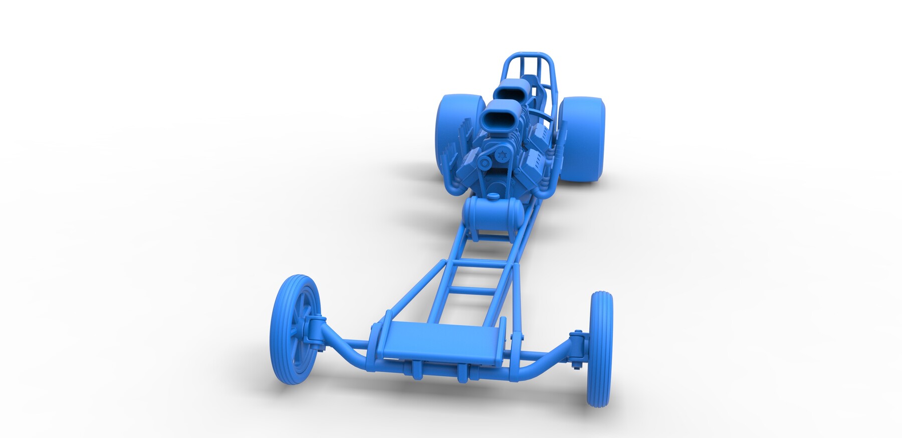 Artstation 3d Printable Diecast Front Engine Dragster With 2 V8 Scale