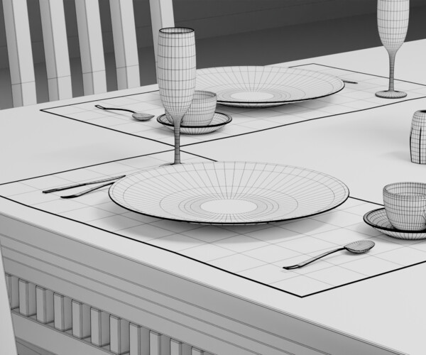 ArtStation - Dining Table 03 | Game Assets