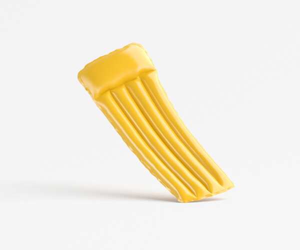 ArtStation - Yellow Inflatable Swim Mattress - air float swimming pool ...