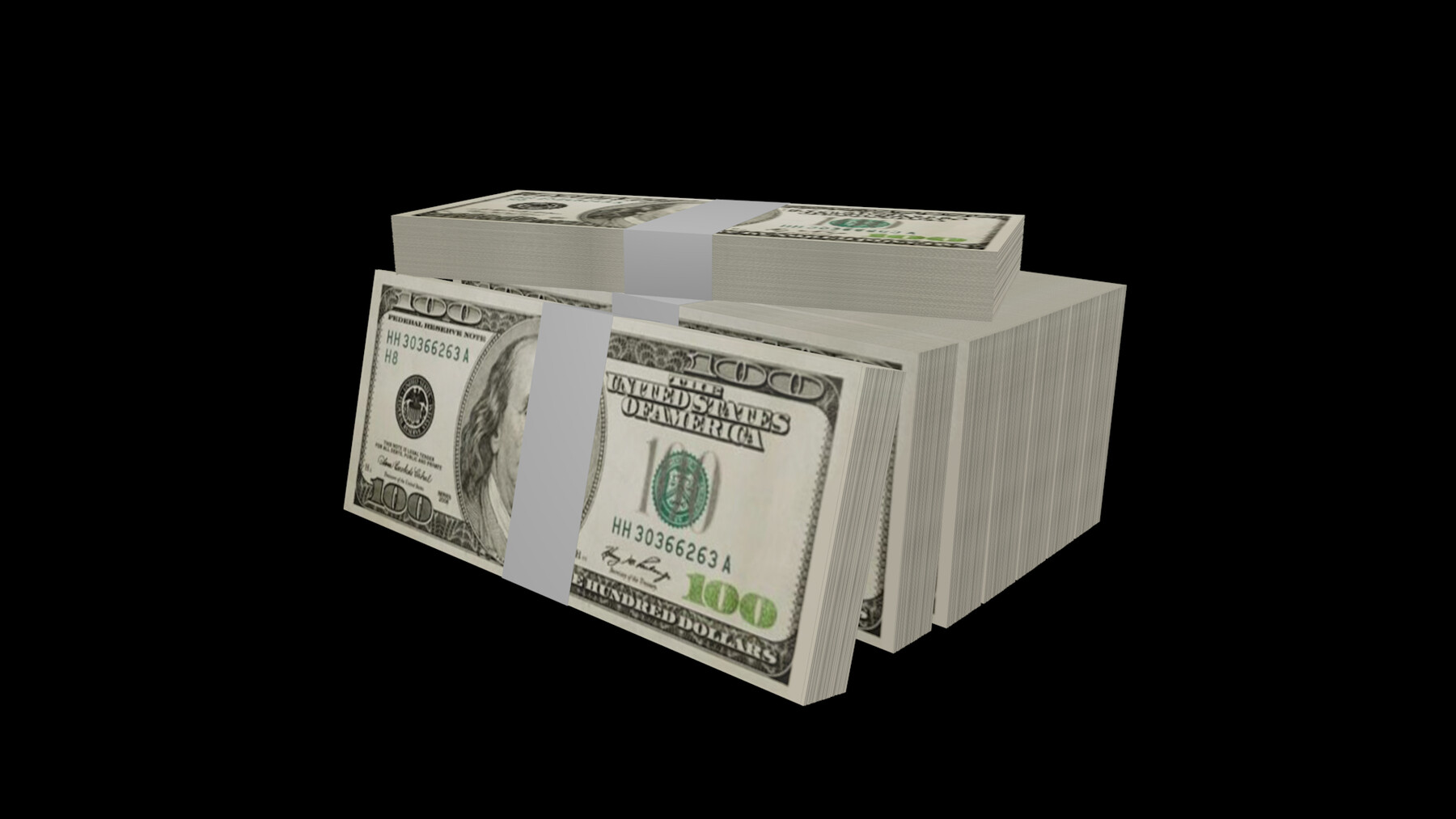 ArtStation - 3D Model of 4 Banknote pack. | Resources