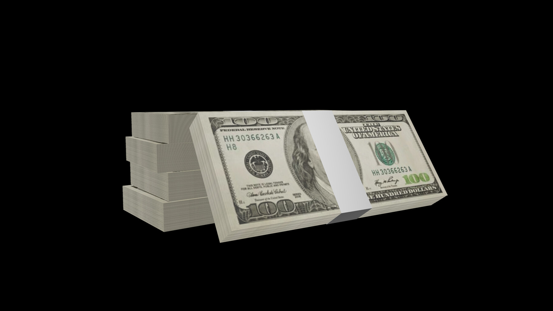 ArtStation - 3D Model of 4 Banknote pack. | Resources