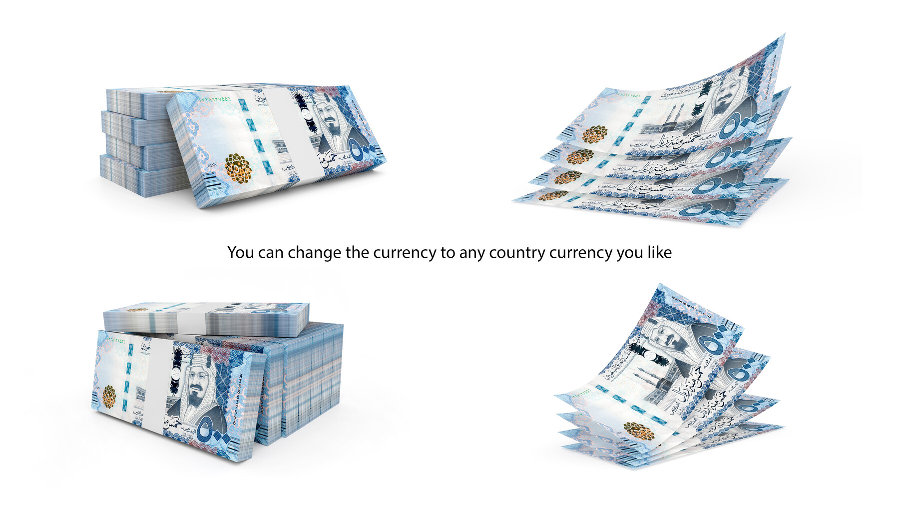 ArtStation - 3D Model of 4 Banknote pack. | Resources