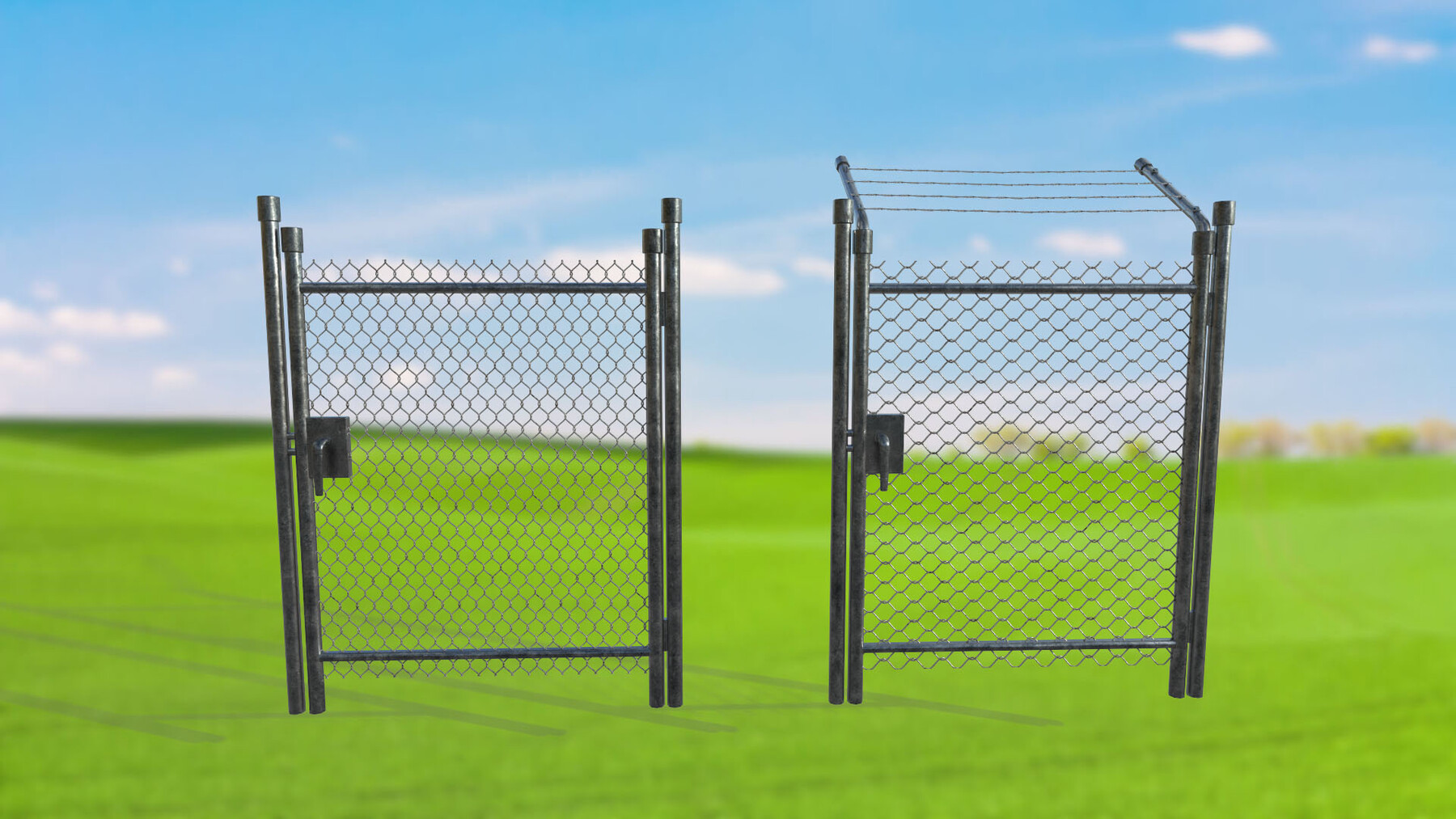 ArtStation - metal mesh gates Low-poly 3D model | Resources