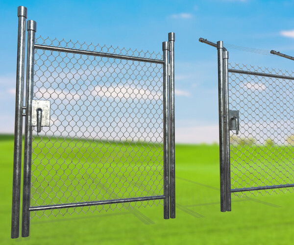 ArtStation - metal mesh gates Low-poly 3D model | Resources