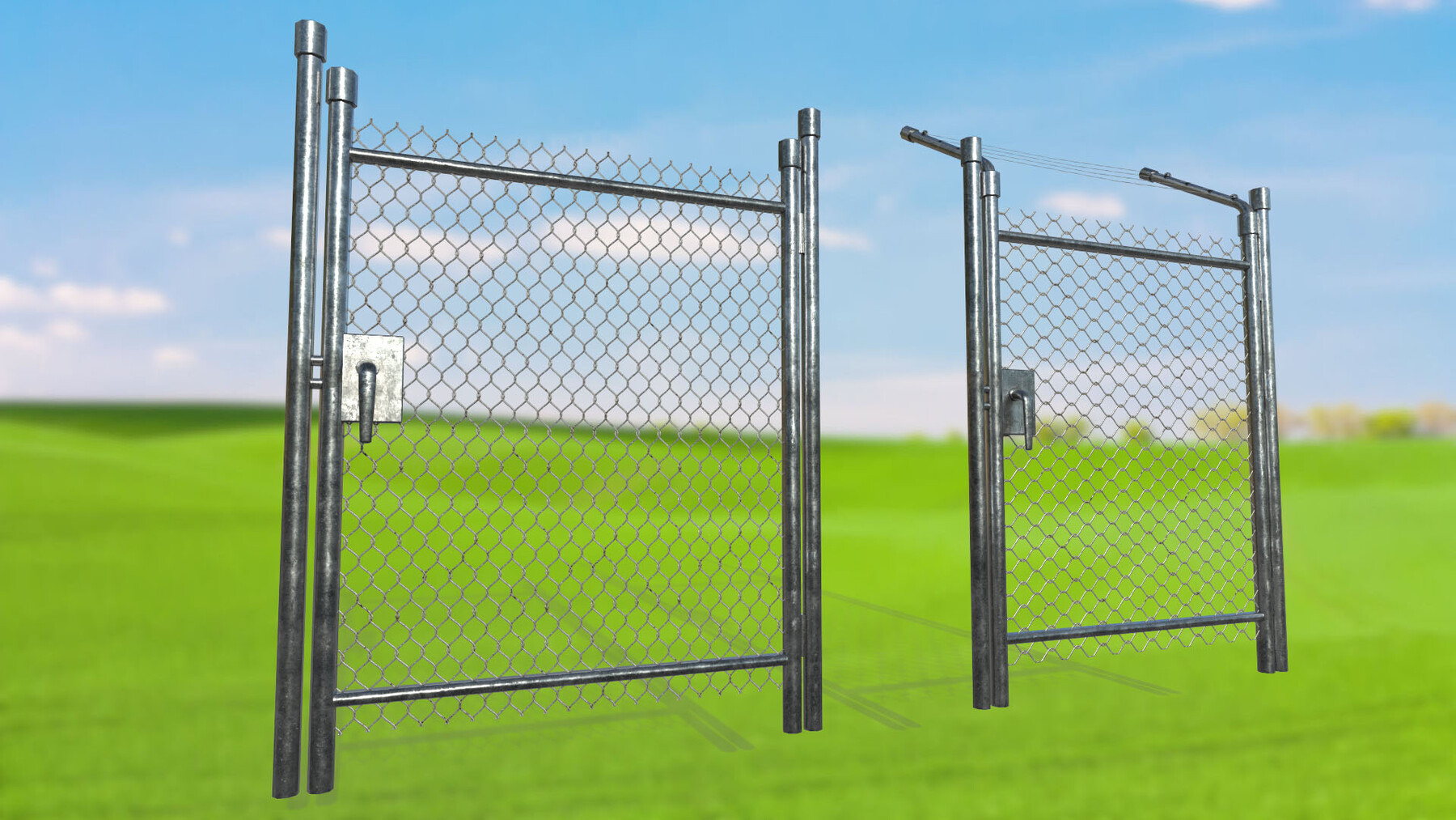 ArtStation - Netting Mesh Fence Kit Low-poly 3D model | Resources