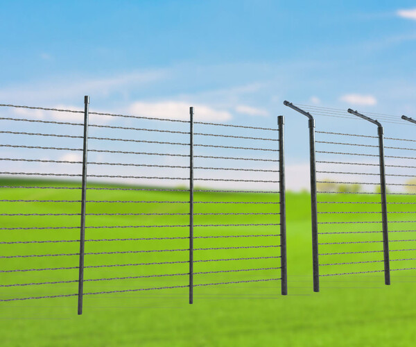 ArtStation - Netting Mesh Fence Kit Low-poly 3D model | Resources
