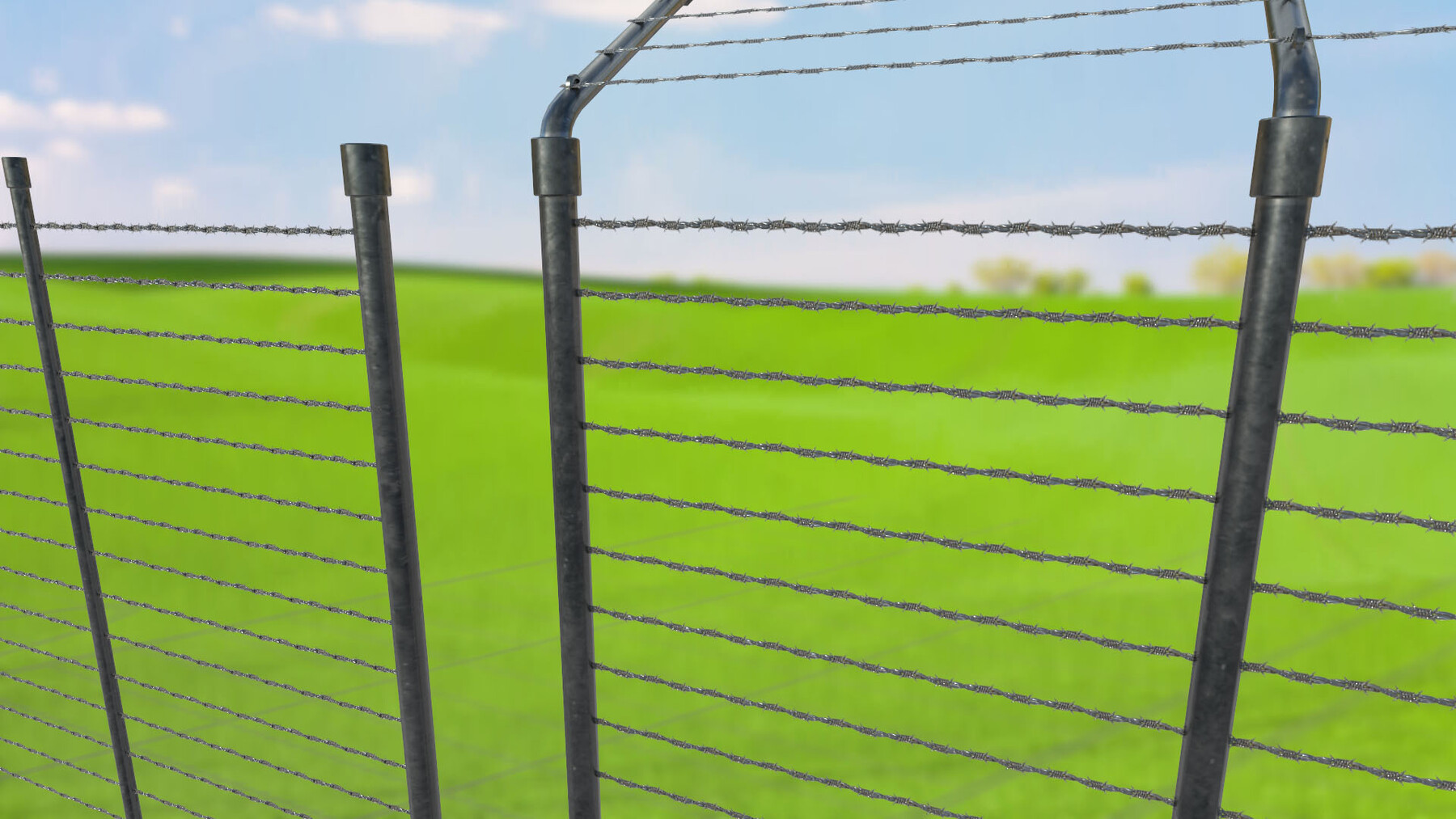 ArtStation - Netting Mesh Fence Kit Low-poly 3D model | Resources