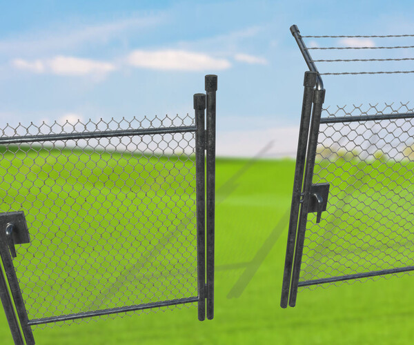 ArtStation - Netting Mesh Fence Kit Low Poly Low-poly 3D model | Resources