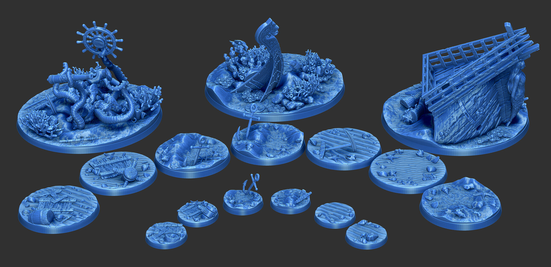 ArtStation - PACK 1 - 16 MINIATURE BASES 25mm, 50mm and 100mm 3D Print ...