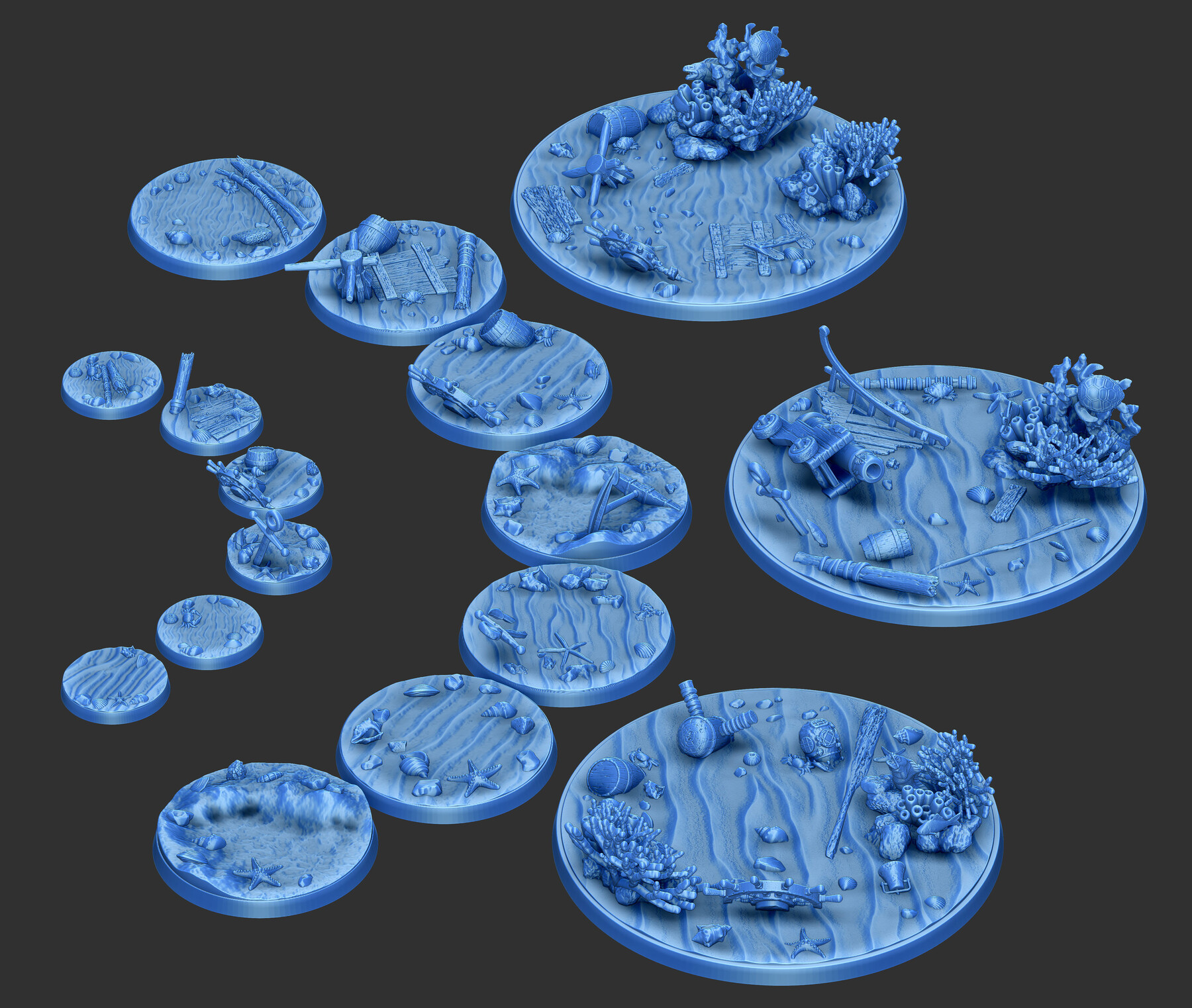 ArtStation - PACK 2 - 16 MINIATURE BASES 25mm, 50mm and 100mm 3D Print ...