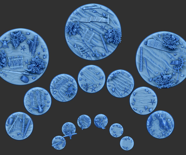 ArtStation - PACK 3 - 16 MINIATURE BASES 25mm, 50mm and 100mm 3D Print ...