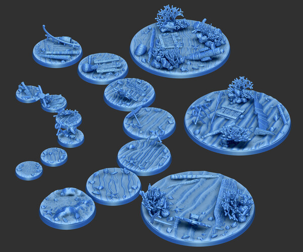ArtStation - PACK 3 - 16 MINIATURE BASES 25mm, 50mm and 100mm 3D Print ...