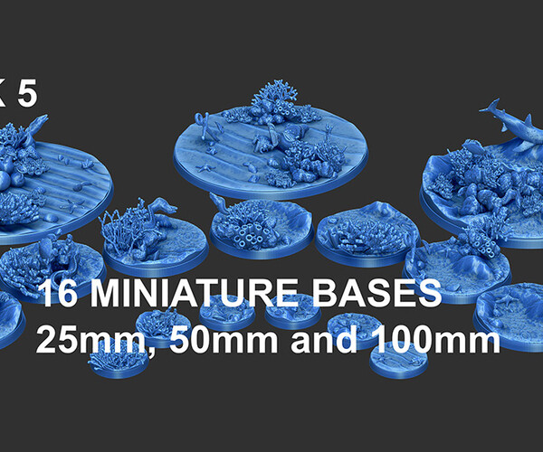ArtStation - PACK 5 - 16 MINIATURE BASES 25mm, 50mm and 100mm 3D Print ...
