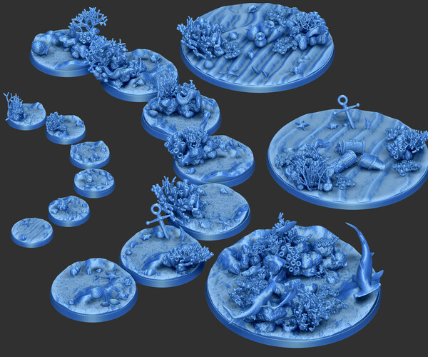 ArtStation - PACK 5 - 16 MINIATURE BASES 25mm, 50mm and 100mm 3D Print ...