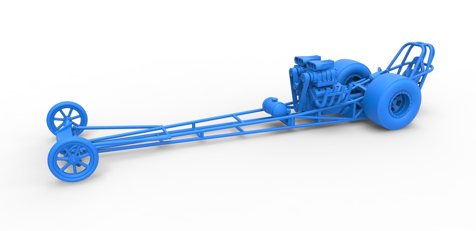 ArtStation - 3D printable Diecast Front engine dragster with double ...