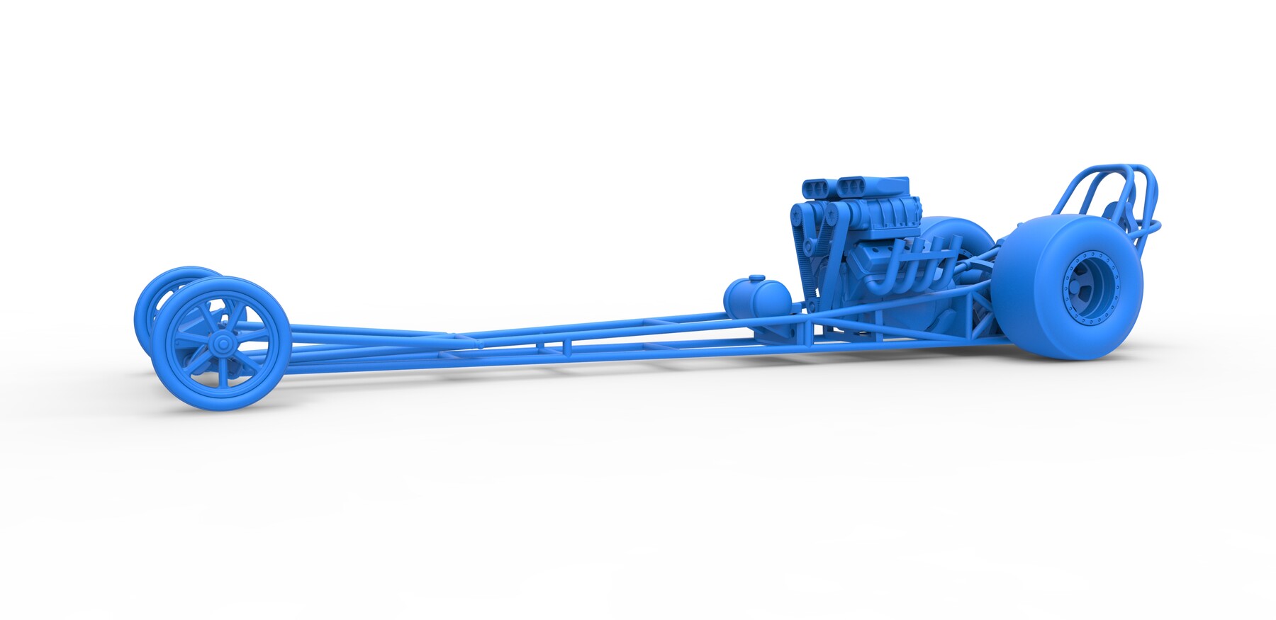 ArtStation - 3D printable Diecast Front engine dragster with double ...