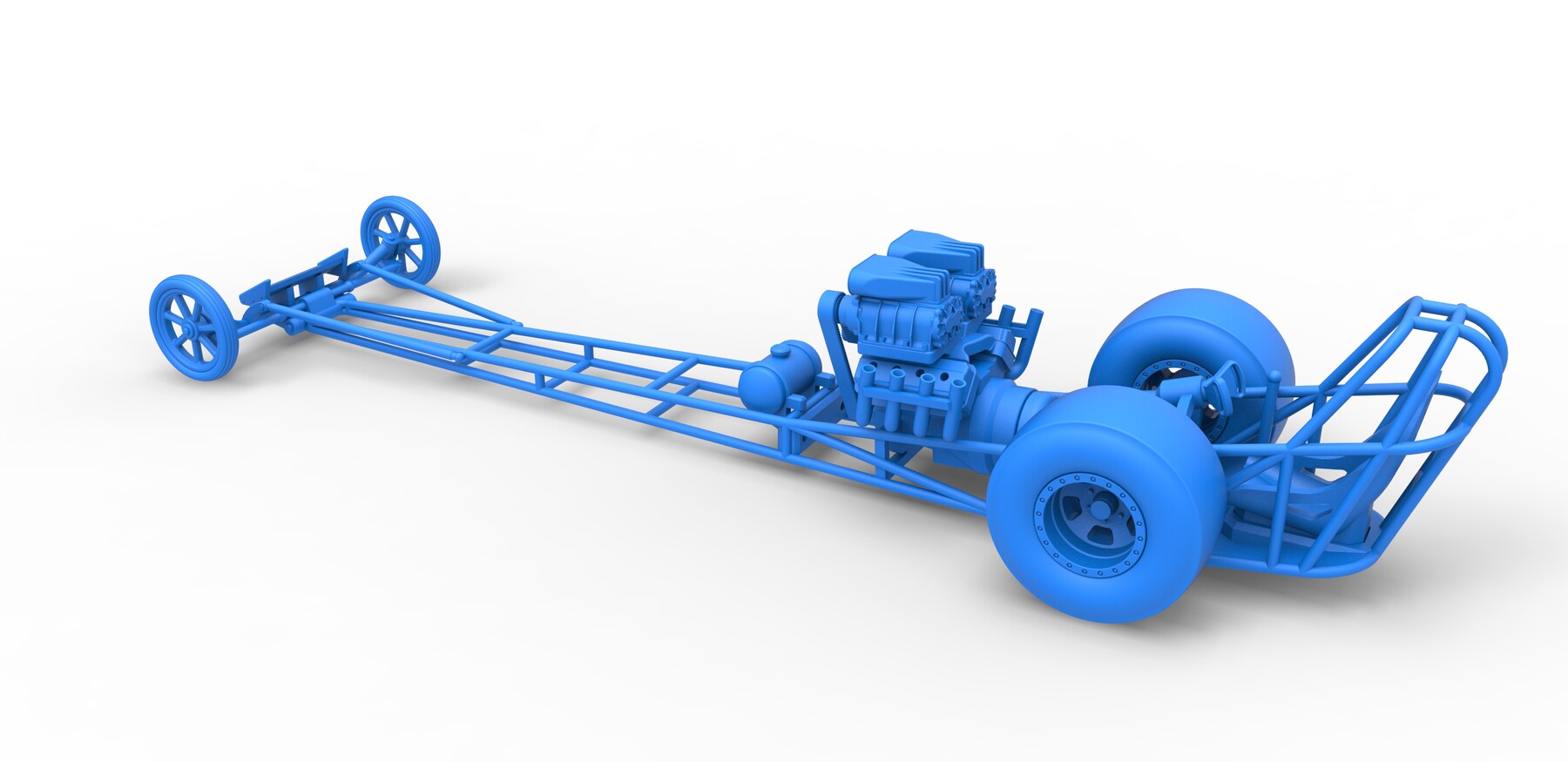 ArtStation - 3D printable Diecast Front engine dragster with double ...