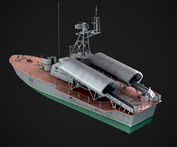 ArtStation - Small missile boat. Project 183R | Game Assets
