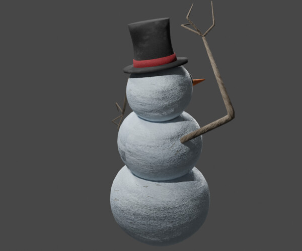 ArtStation - Happy waving snowman | Game Assets