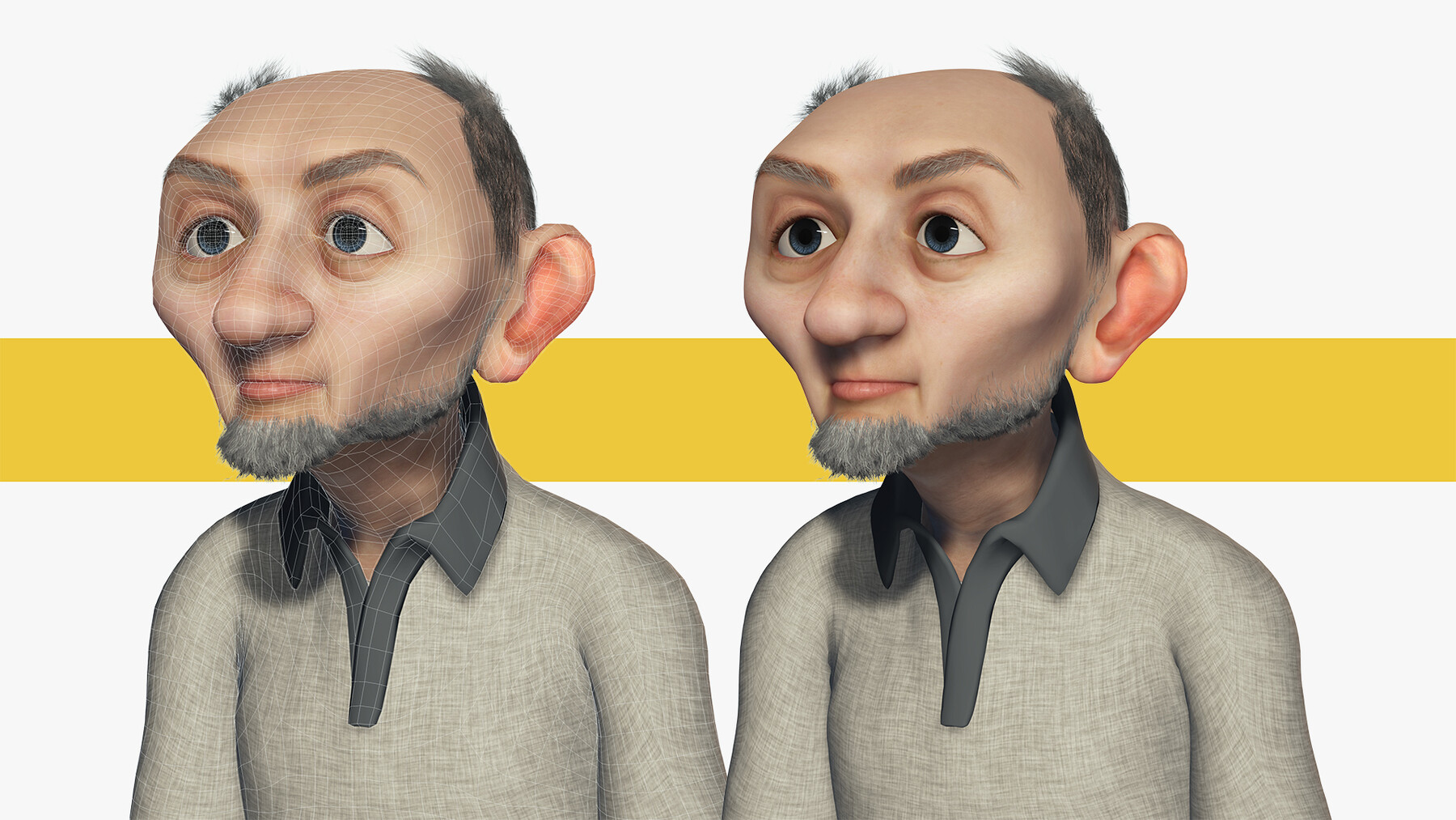 ArtStation - Old Man cartoon character RealTime Male 3D Low-poly 3D ...