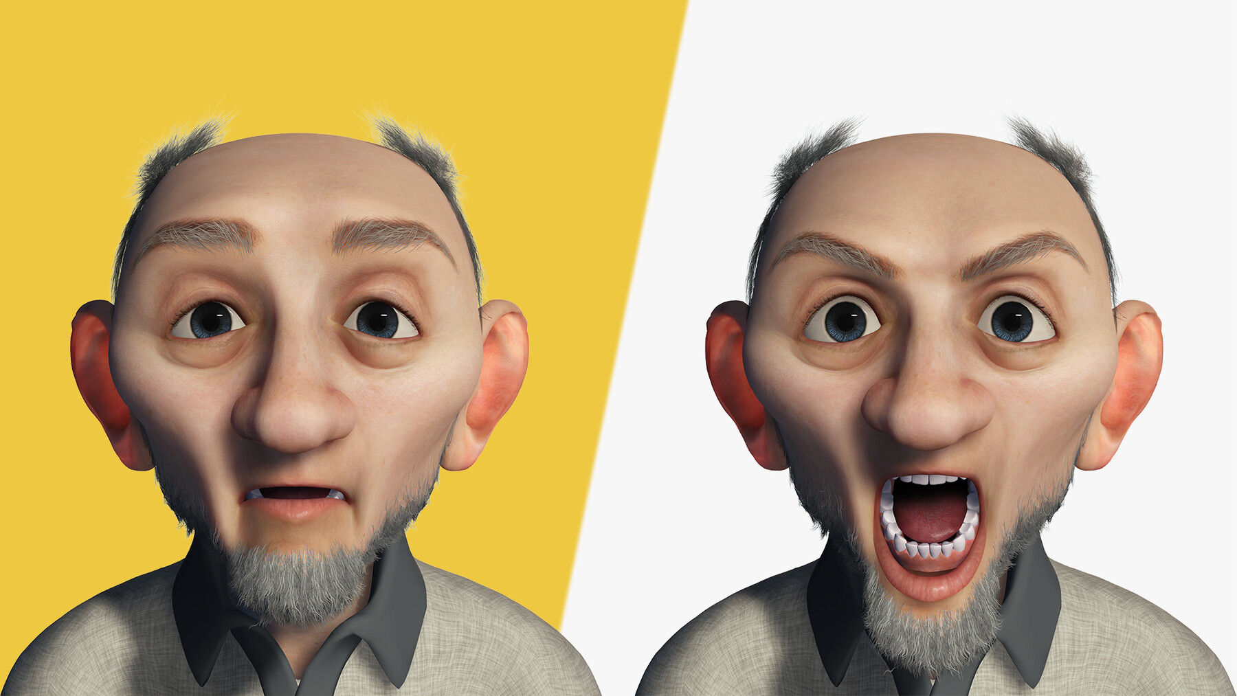 ArtStation - Old Man cartoon character RealTime Male 3D Low-poly 3D ...