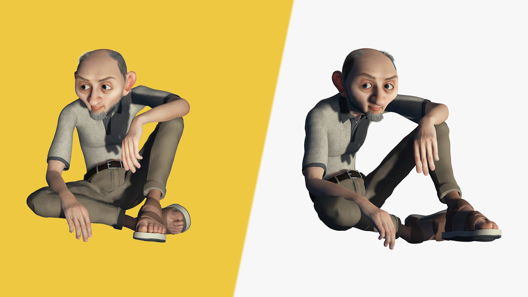 ArtStation - Old Man cartoon character RealTime Male 3D Low-poly 3D ...