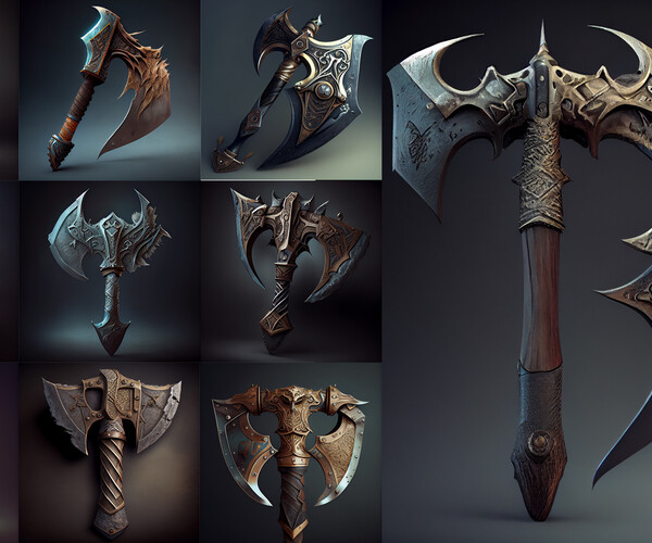 ArtStation - 200 Axe Reference Pack Vol.02 | Artworks