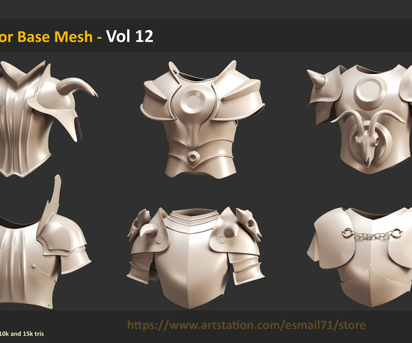 ArtStation - 30 Armor Base Mesh - Vol 12 | Resources