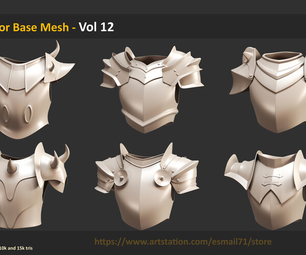 ArtStation - 30 Armor Base Mesh - Vol 12 | Resources
