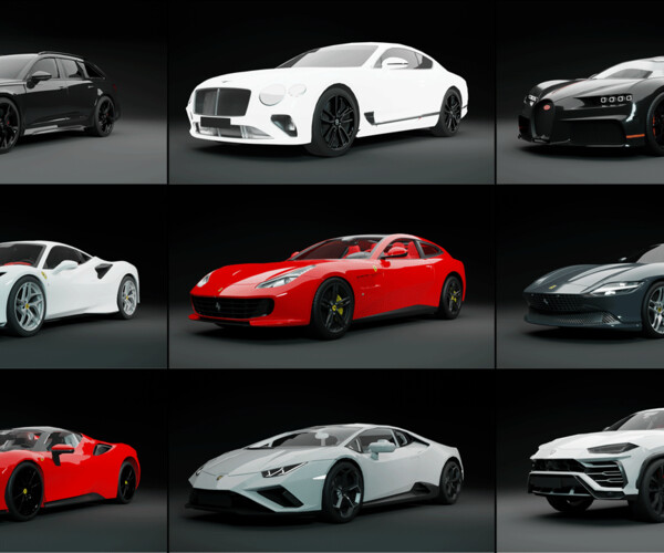 ArtStation - 17 Luxury 3D Car Model Pack with textures | Resources