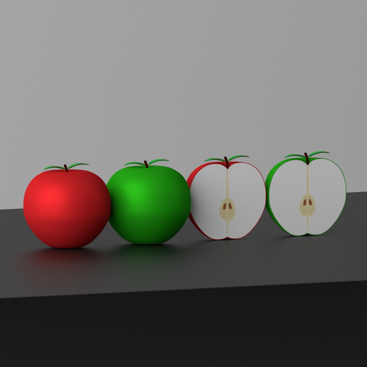 ArtStation - Cartoon Apple Fruit and Slice 3D model | Resources