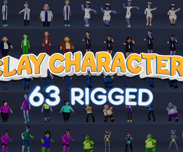 ArtStation - Cartoon 63 Stylized Characters Fully Rigged Blendshaped ...