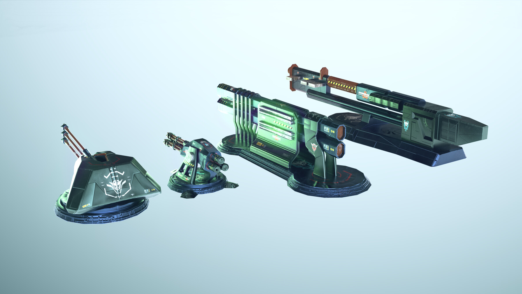 ArtStation - Sci-Fi Turrets & Cannons - Low-Poly, Game-Ready | Game Assets