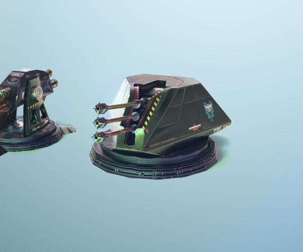 ArtStation - Sci-Fi Turrets & Cannons - Low-Poly, Game-Ready | Game Assets
