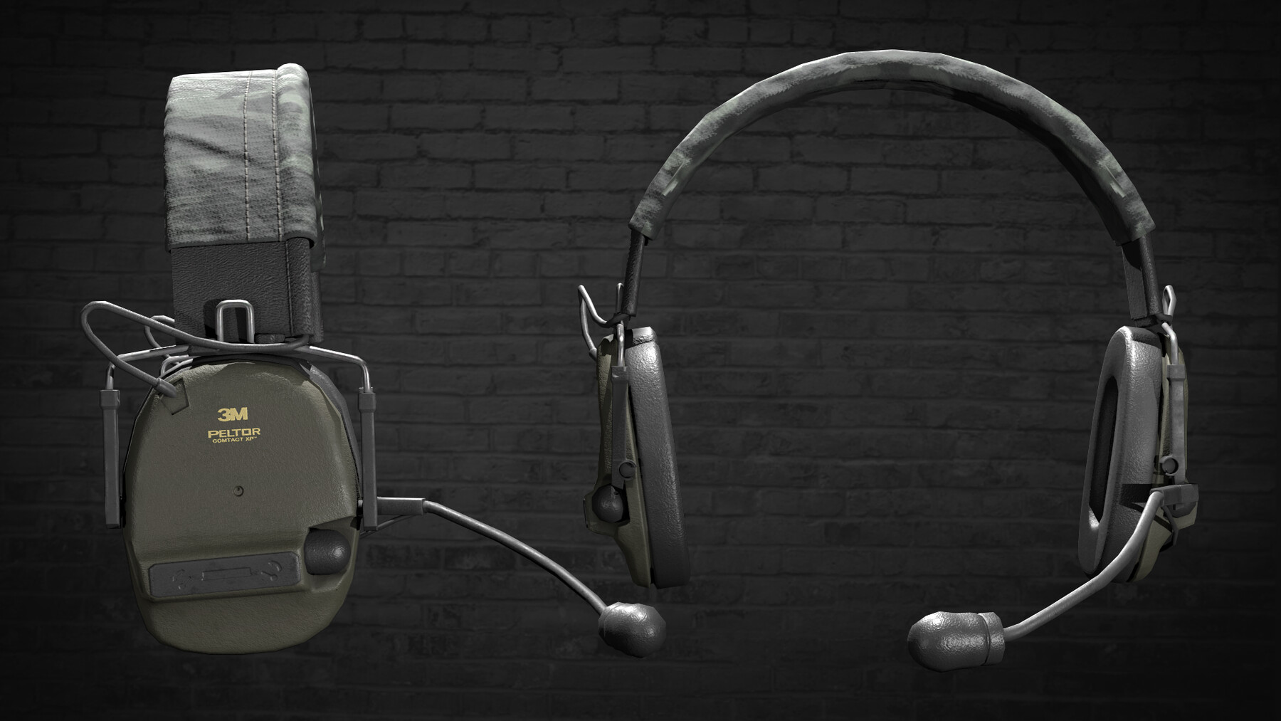 3DMA - MILITARY Game Ready 3M Peltor ComTac Low-poly 3D model