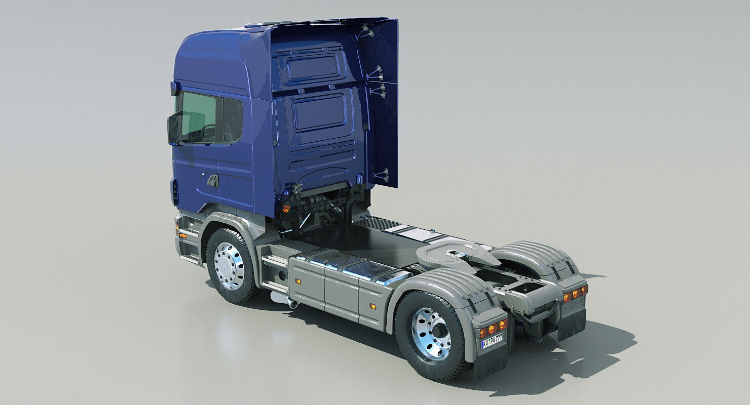 ArtStation - Scania truck R580 With Container Refrigerator | Game Assets