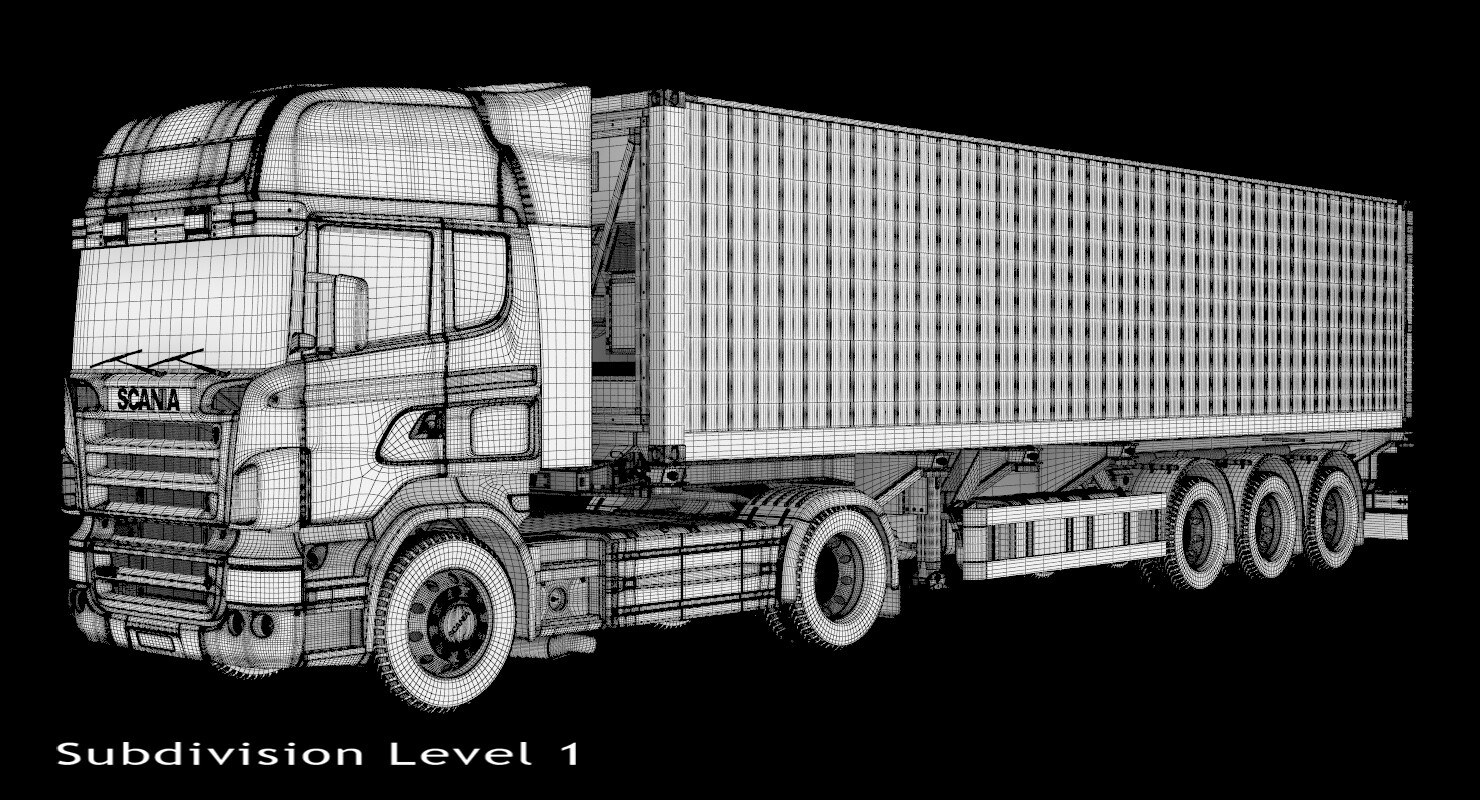ArtStation - Scania truck R580 With Container Refrigerator | Game Assets