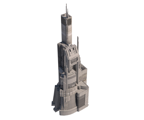 ArtStation - Brutalist Sci Fi Skyscrapers Kit | Resources