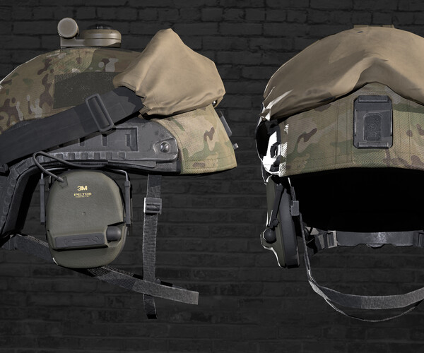 ArtStation - MILITARY Game Ready LSZH High Cut helmet Low-poly 3D model ...