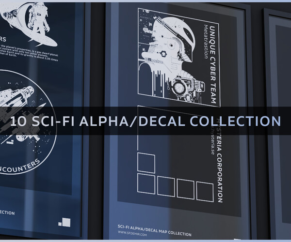 ArtStation - 10 Sci-Fi Alpha/Decal Collection | Game Assets