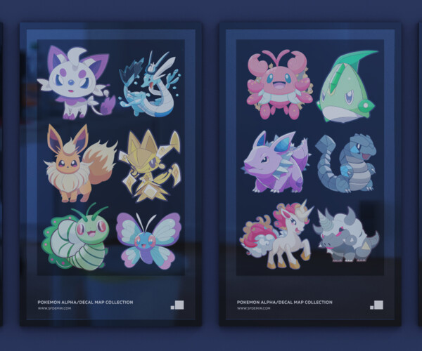 ArtStation - 24 Unique Pokemon Alpha/Decal Collection | Artworks