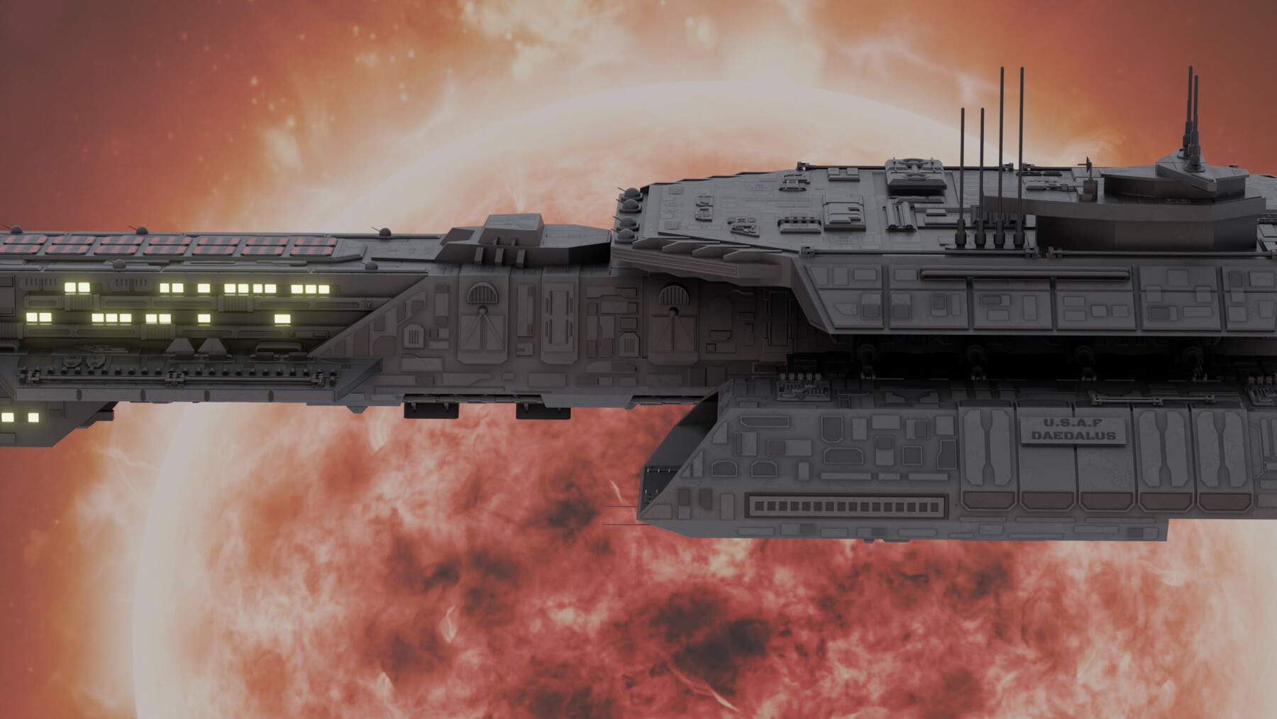 ArtStation - Scifi Ship Daedalus | Game Assets