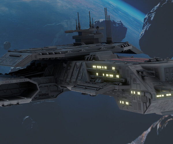 ArtStation - Scifi Ship Daedalus | Game Assets