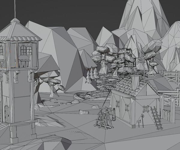 ArtStation - Middle Age Polyart Environment Modular | Game Assets