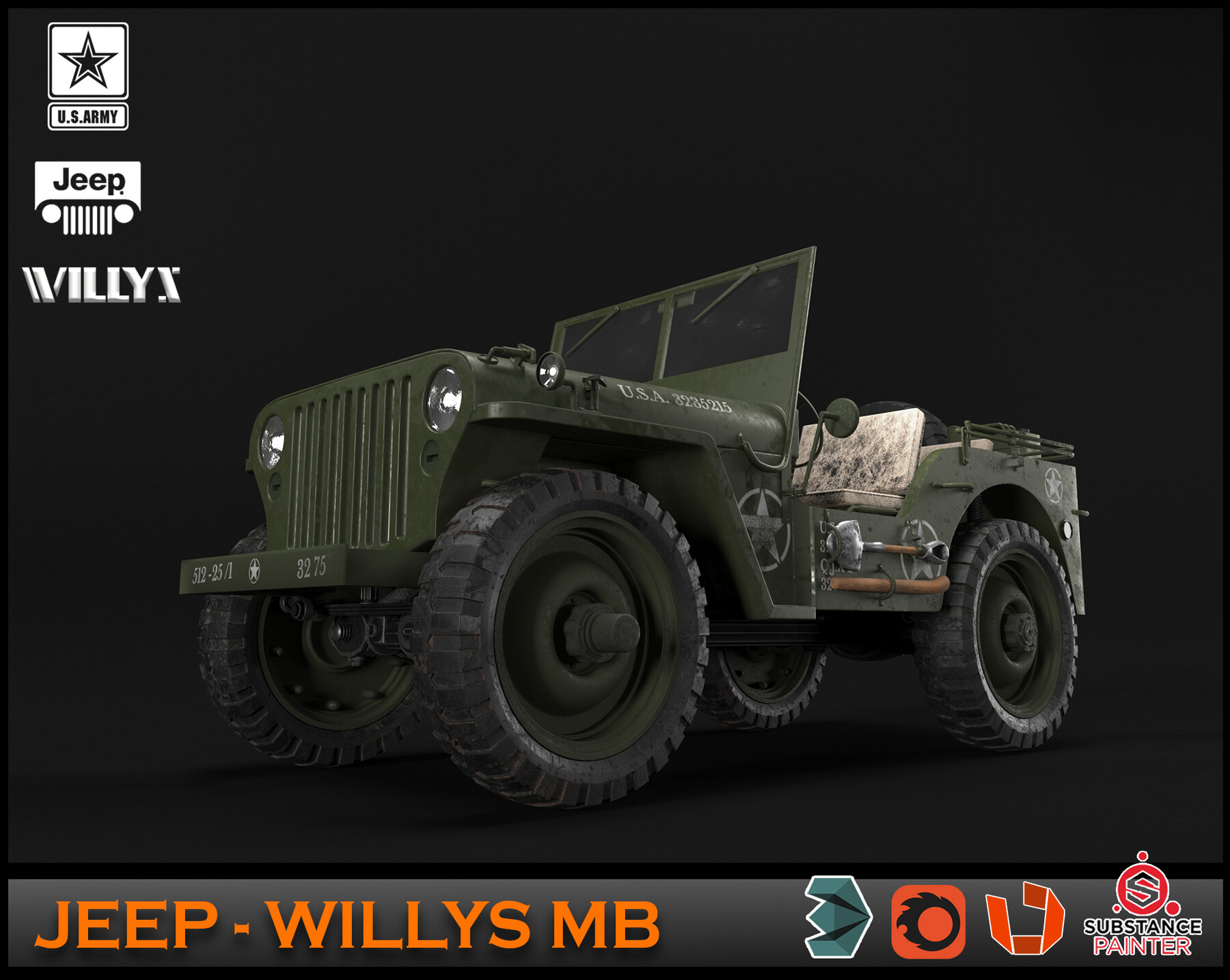 ArtStation - Jeep - Willys MB / U.S.ARMY | Game Assets