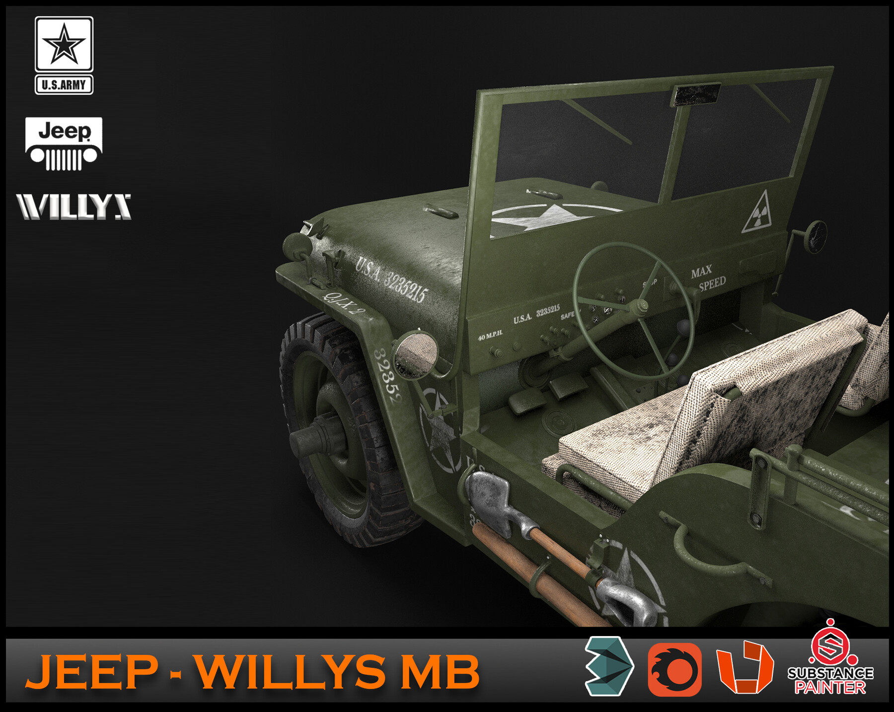 ArtStation - Jeep - Willys MB / U.S.ARMY | Game Assets