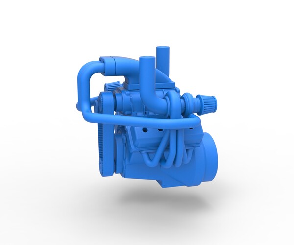 ArtStation - 3D printable Diecast Twin turbo supercharged V8 Engine ...