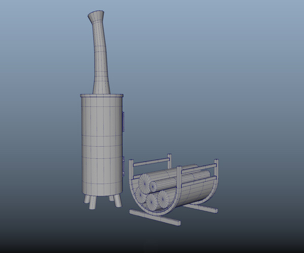 ArtStation - tylized metal stove with firewood PBR Low-poly 3D model ...