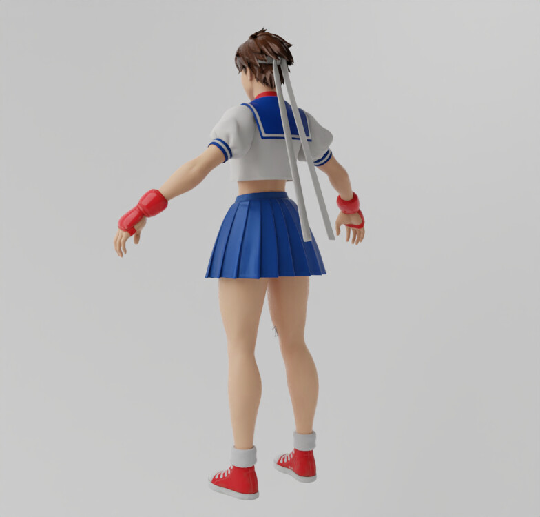 ArtStation - Sakura Street Fighter Lowpoly RIgged | Resources