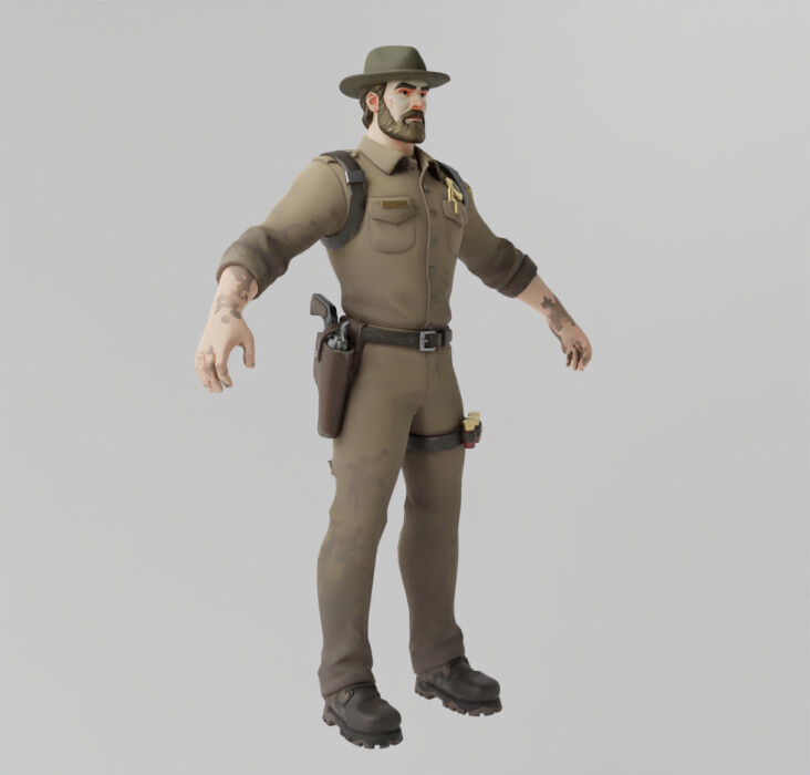 ArtStation - Jim Hopper Stranger Things Lowpoly Rigged | Resources
